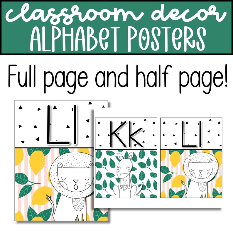 Alphabet Posters for Classroom, DIY Classroom Posters, Lemon Farmhouse ...
