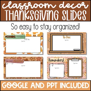 Thanksgiving Classroom Slides, Daily Templates for Google Slides ...