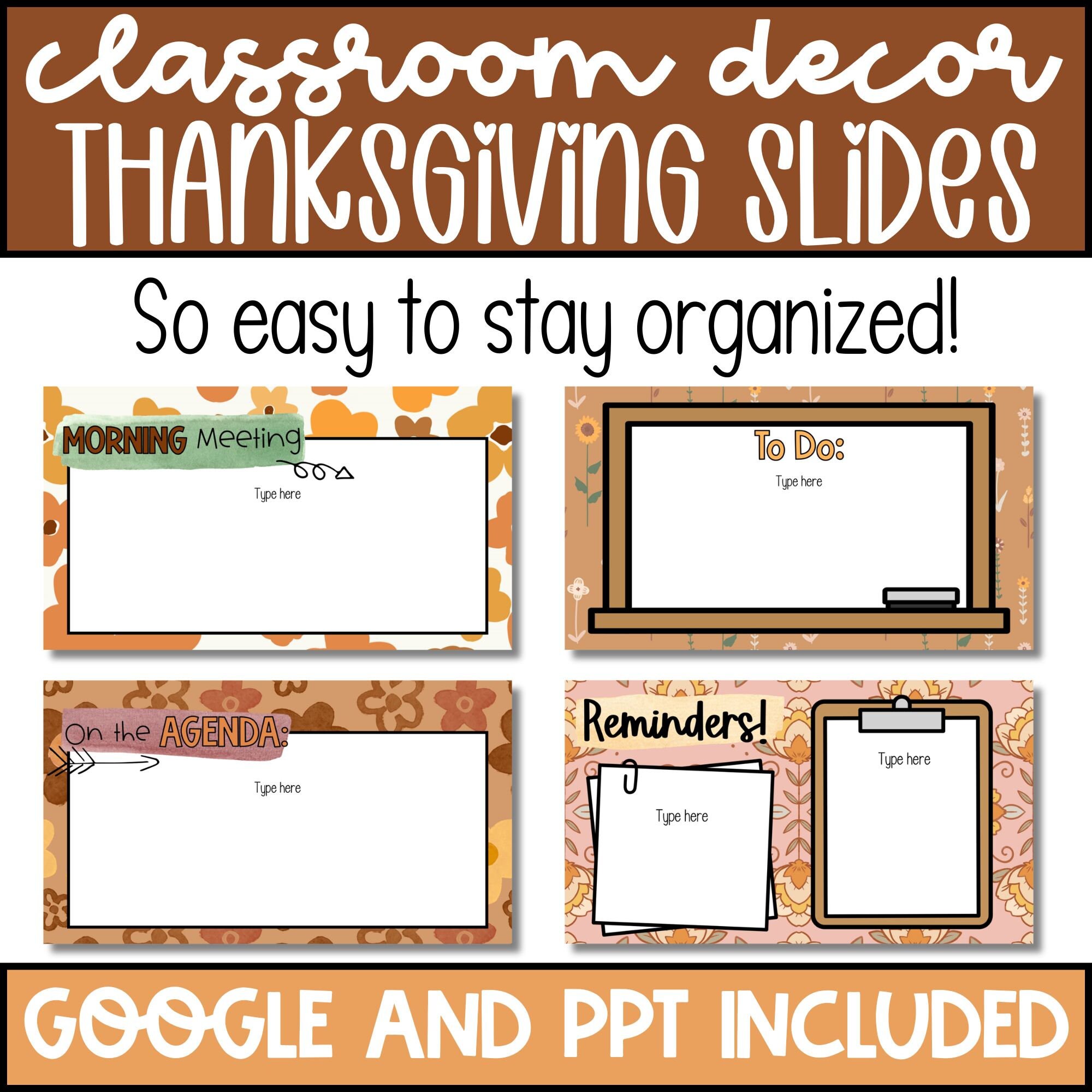 Thanksgiving Classroom Slides, Daily Templates for Google Slides ...