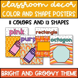 Color and Shape Posters for Classroom, DIY Classroom Decor, Retro ...