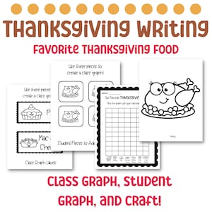 Thanksgiving Writing Activity Project for Kids, Thanksgiving Food ...