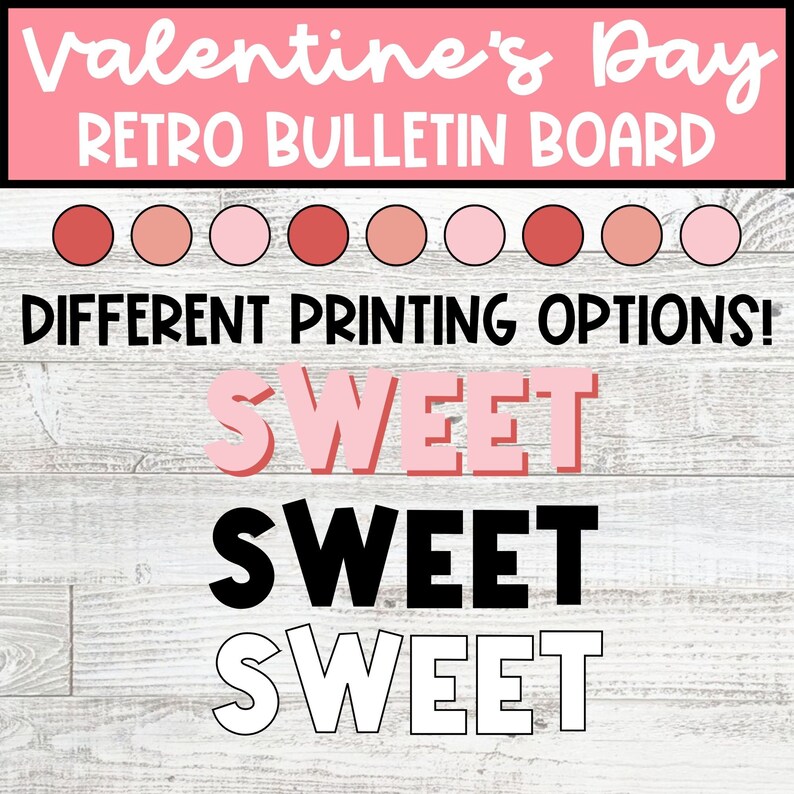 DIY Retro Valentine's Day Bulletin Board With Editable - Etsy