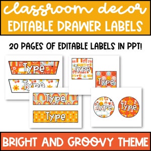 Editable Drawer Labels for Retro Classroom Decor, DIY Classroom Decor ...