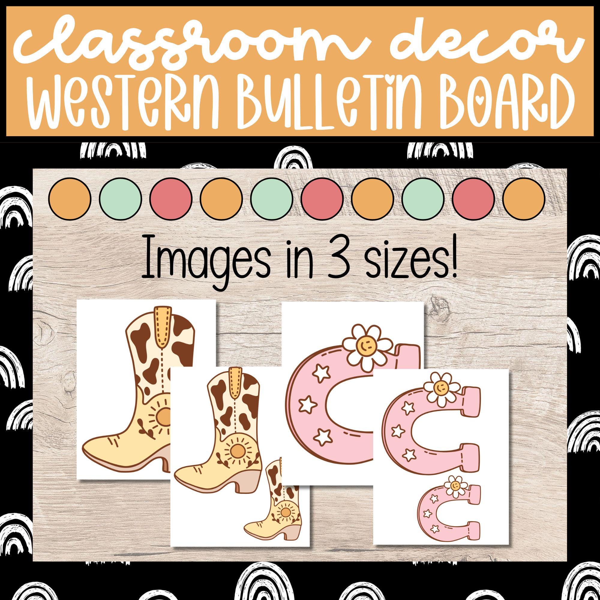 Retro Western Cowgirl Bulletin Board Kit, Classroom Decor (digital ...