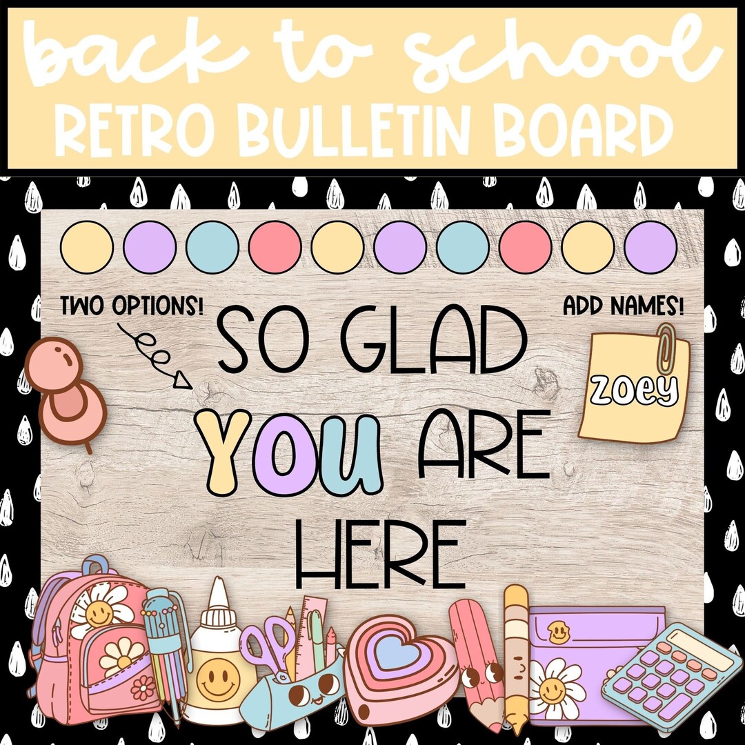 Back to School Retro Groovy Bulletin Board for Easy DIY Classroom Decor ...