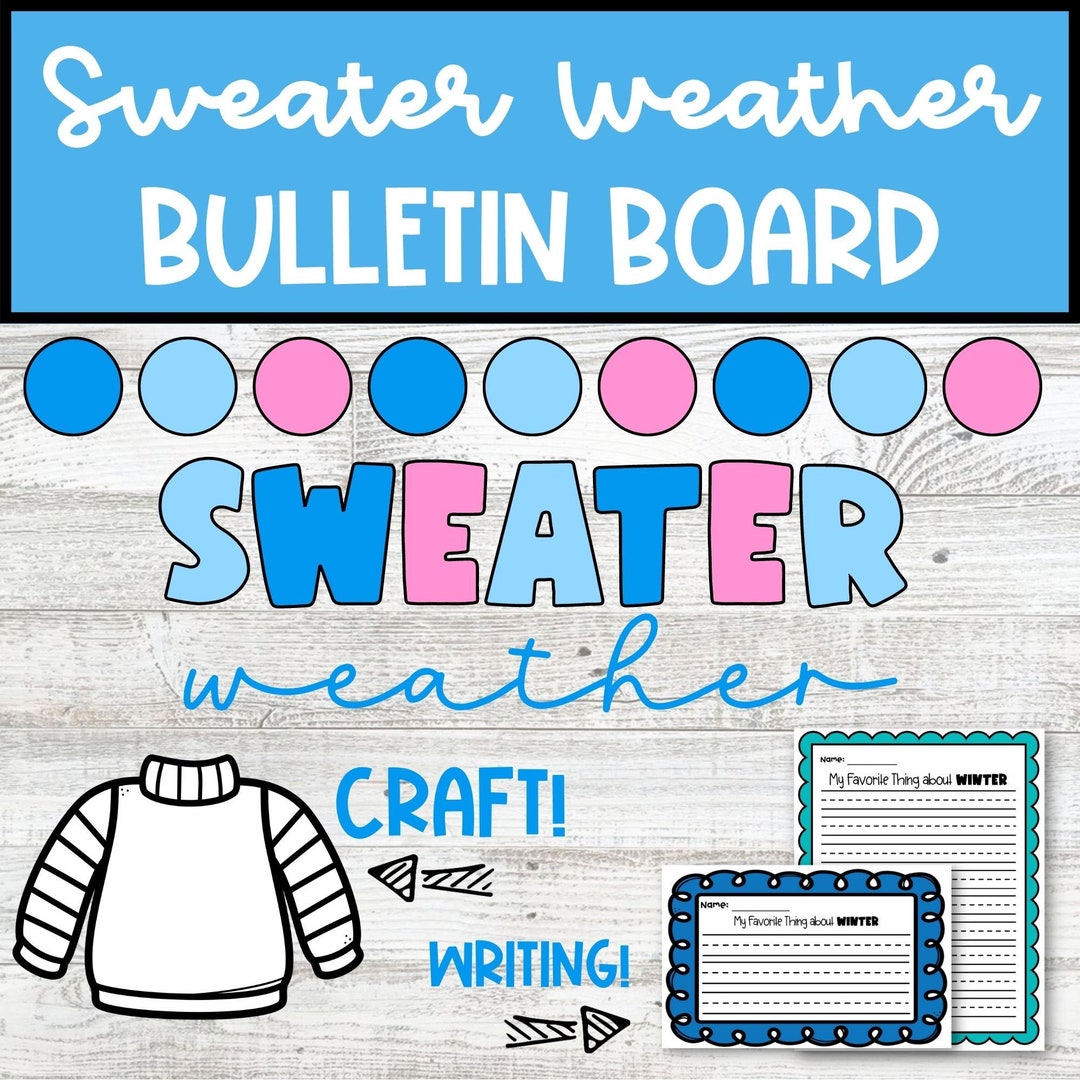 Winter Bulletin Board Kit, Sweater Weather Bulletin Board, Winter Craft ...