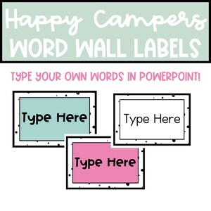 Sight Words for Classroom Word Wall, Camp Themed Classroom Decor ...