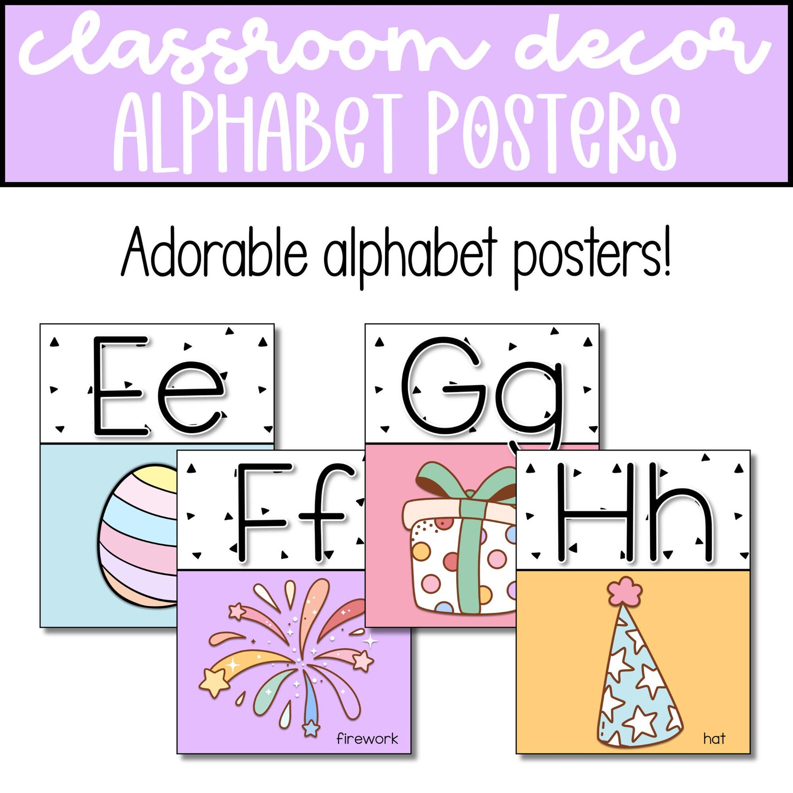 Retro Pastel Alphabet Posters, Elementary Classroom Decor (digital ...
