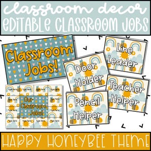 Editable Classroom Jobs Display, Classroom Jobs Chart, Honeybee ...
