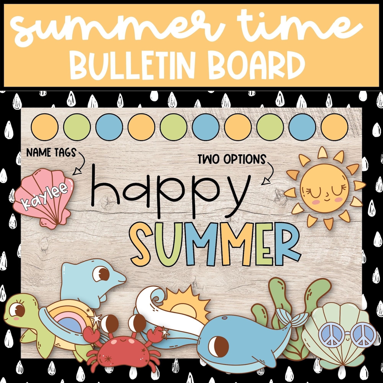 Retro Happy Summer Bulletin Board Kit May and June Door Decor - Etsy