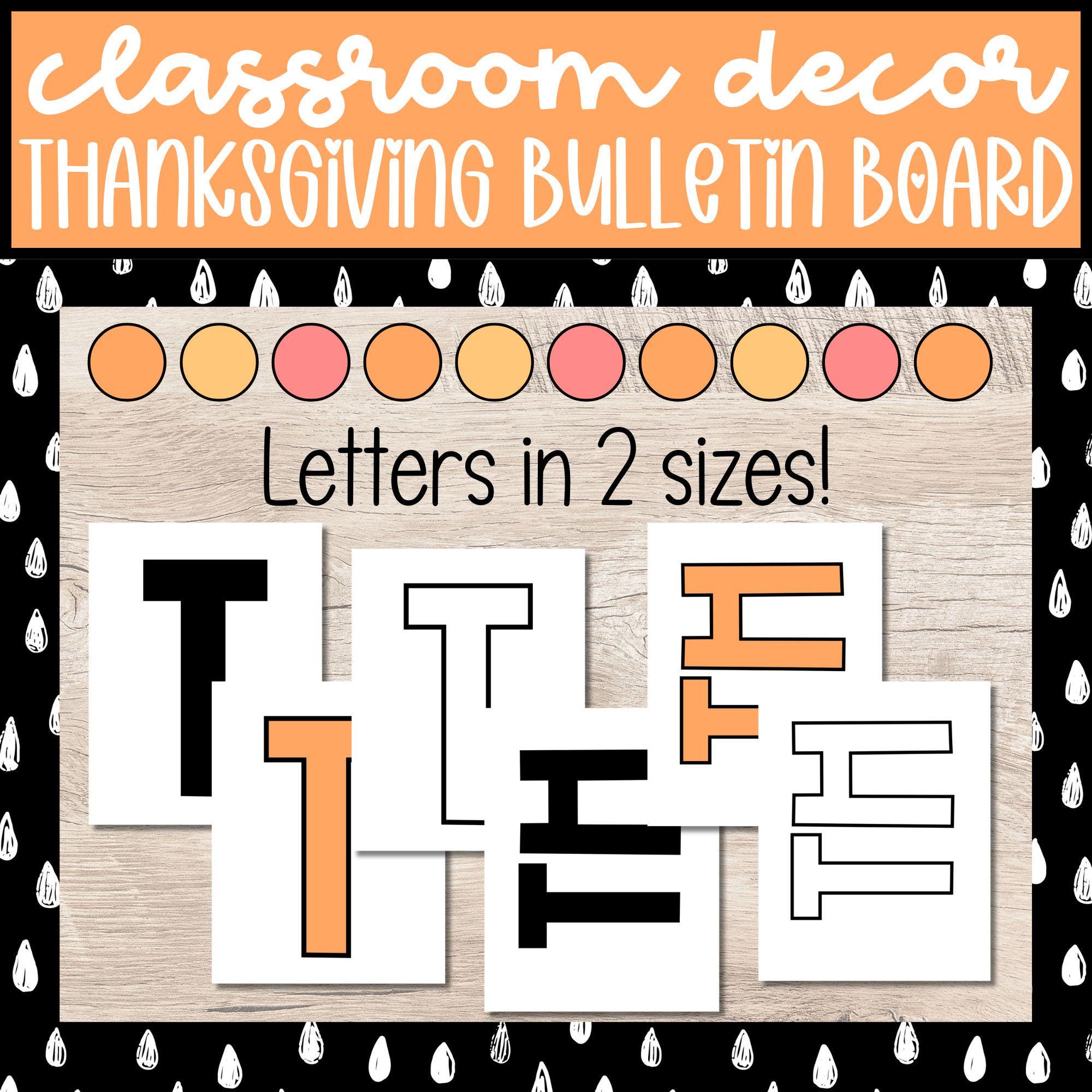 Retro Thanksgiving Bulletin Board, Groovy November Door Decor, Turkey ...