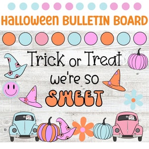 Retro Halloween Bulletin Board, Printable Classroom Bulletin Board ...