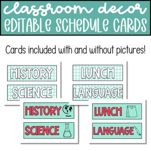 Daily Schedule Cards for Classroom, Editable Schedule Elementary ...