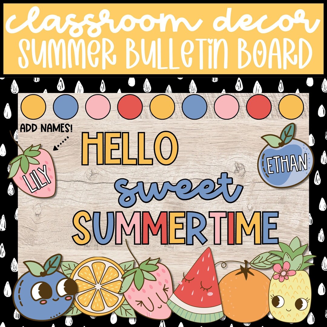 Summer Bulletin Board Kit Idea, May and June Door Decor and Display ...