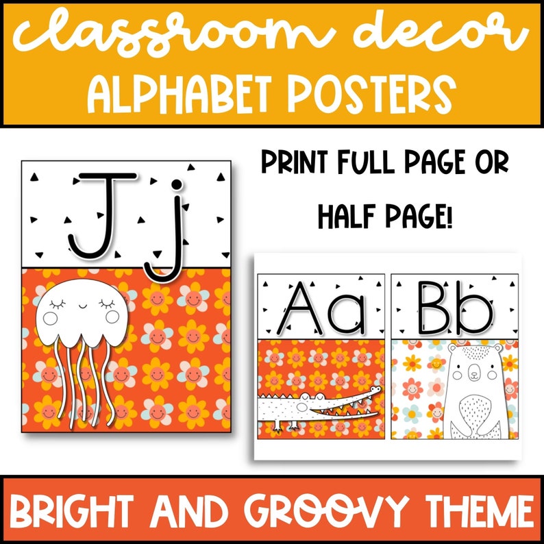 Retro Alphabet Posters for Classroom DIY Classroom Decor - Etsy