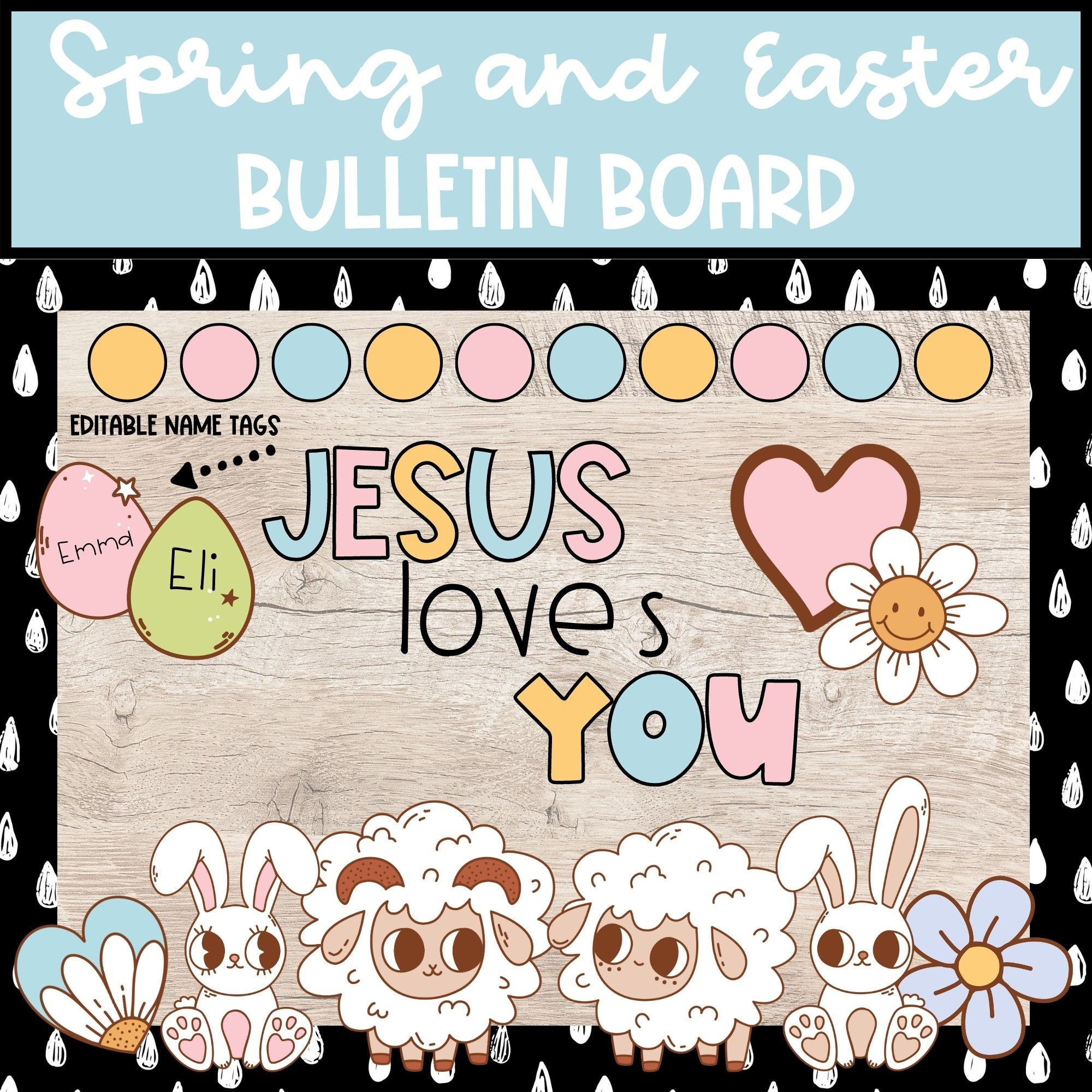 DIY Retro Sunday School Spring and Easter Bulletin Board Kit, April ...