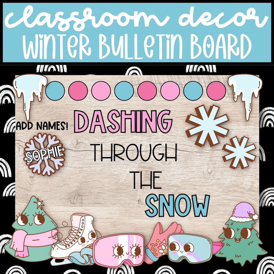 Retro Winter Bulletin Board for January Door Decor, Winter Classroom ...