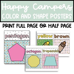 Color and Shape Posters for Classroom, DIY Classroom Decor, Camping ...
