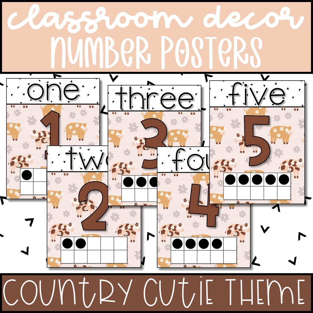 Number Posters for Classroom, DIY Classroom Posters, Western Cowgirl ...