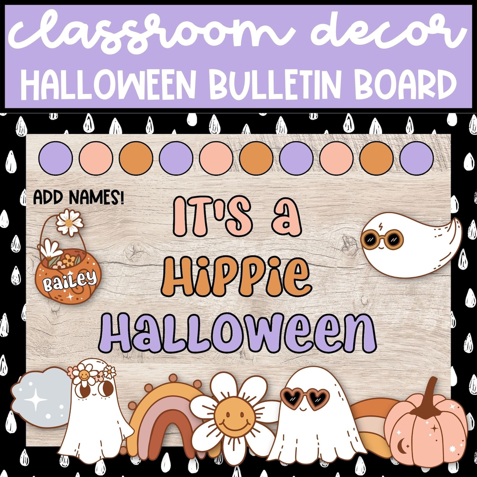 Retro Halloween Bulletin Board Printable Fall Classroom - Etsy