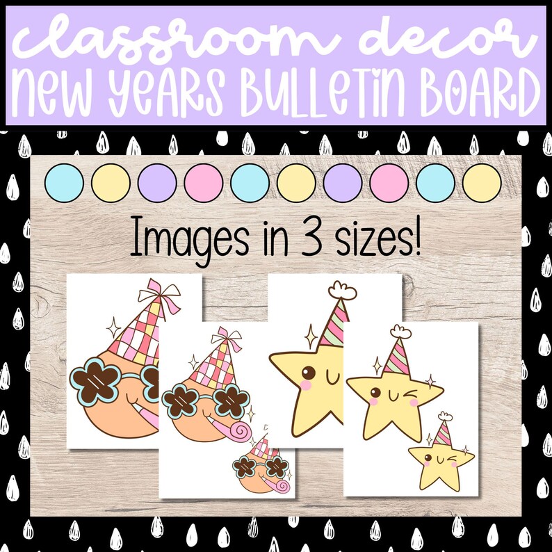 Retro New Year Bulletin Board Kit, Classroom January Decor (digital ...