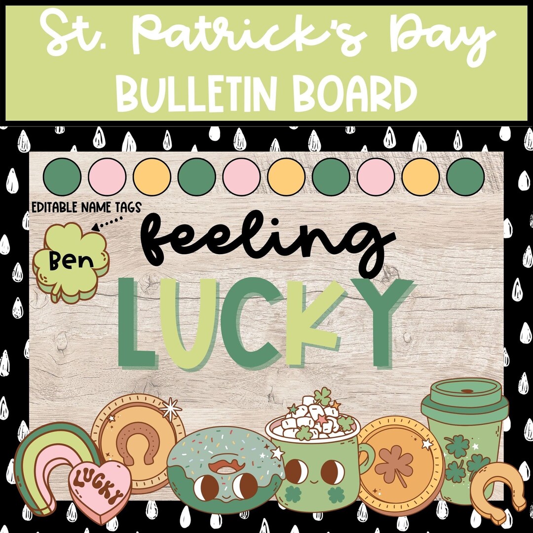 Feeling Lucky Retro and Groovy St. Patrick's Day Bulletin Board and ...
