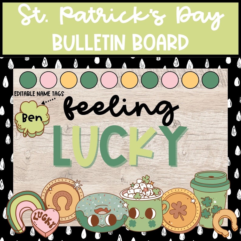 Feeling Lucky Retro and Groovy St. Patrick's Day Bulletin Board and ...