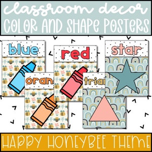 Color and Shape Posters for Classroom, DIY Classroom Posters, Bee ...