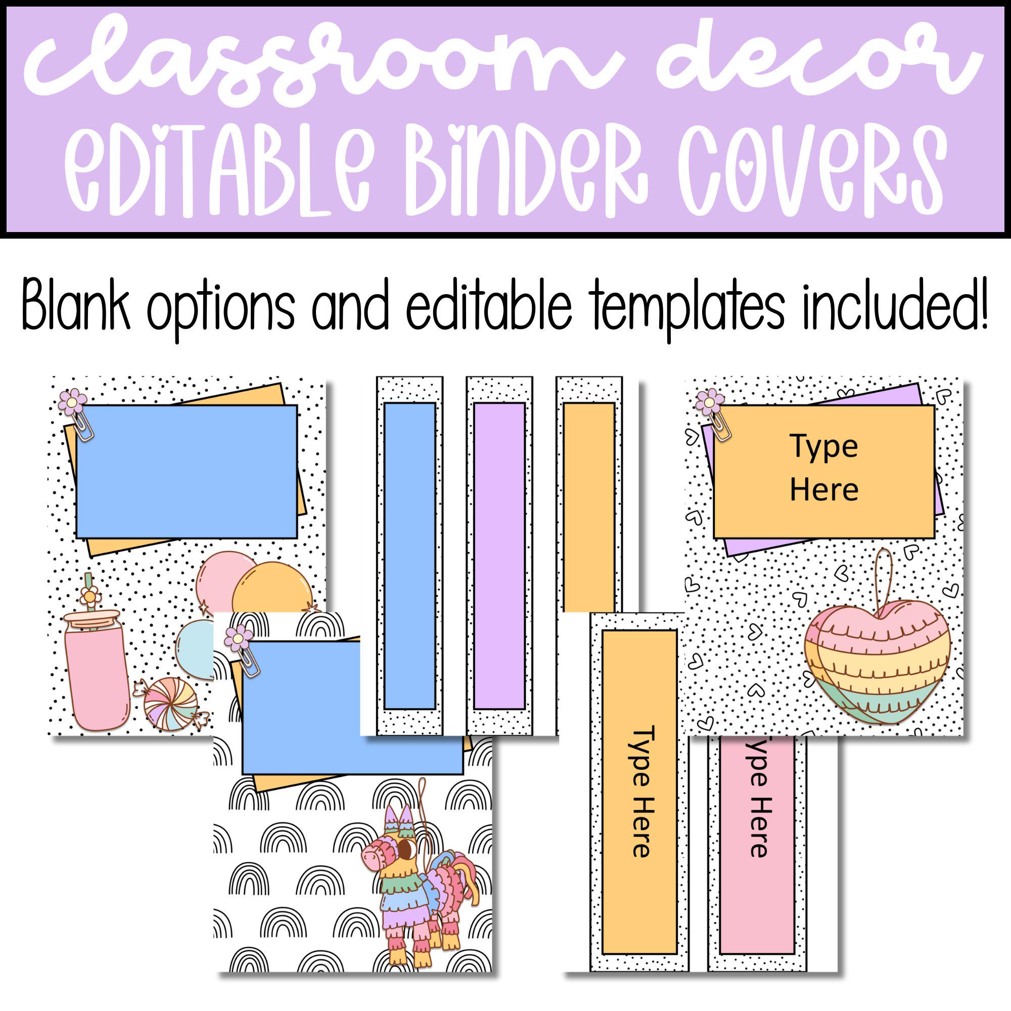 EDITABLE Binder Covers and Spines for Teachers, DIY No-prep Pastel ...
