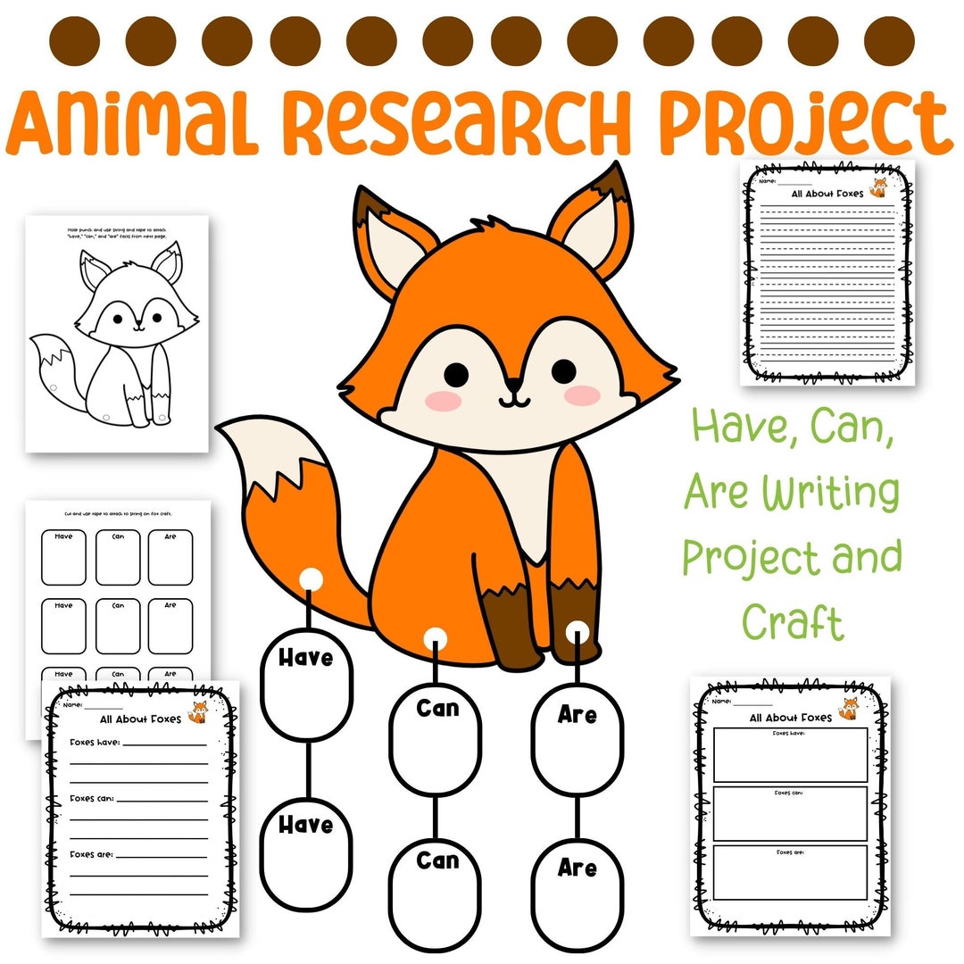 Kindergarten Animal Writing and Research Project About Foxes for ...