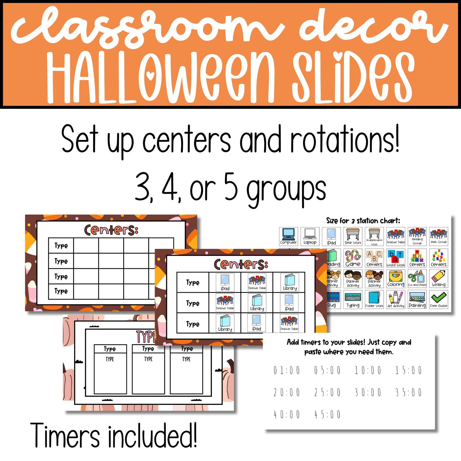 Halloween Classroom Slides Template With Timers (google Slides ...