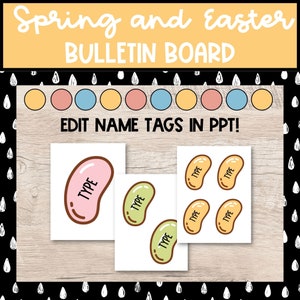 Retro Spring and Easter Bulletin Board Kit With Jelly Bean Name Tags ...