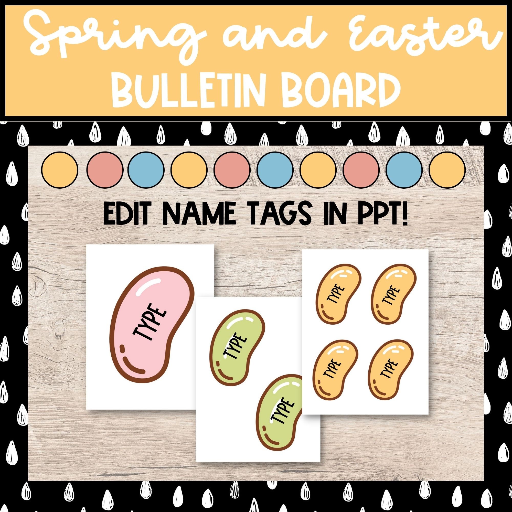 Retro Spring and Easter Bulletin Board Kit With Jelly Bean - Etsy