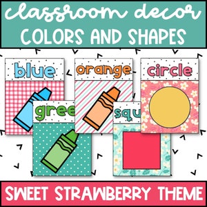Color and Shape Posters for Classroom, DIY Classroom Decor, Strawberry ...