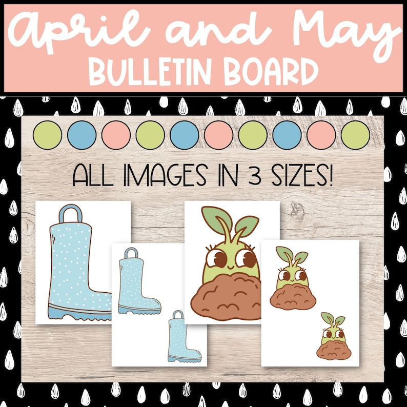Retro Spring and End of Year Bulletin Board Kit April May - Etsy