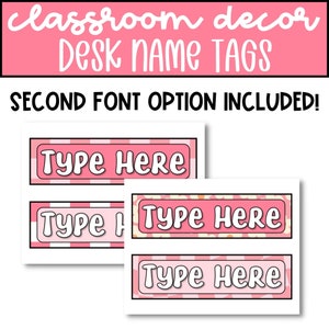 EDITABLE Desk Name Tags for Classroom, Retro Classroom Decor, Retro ...