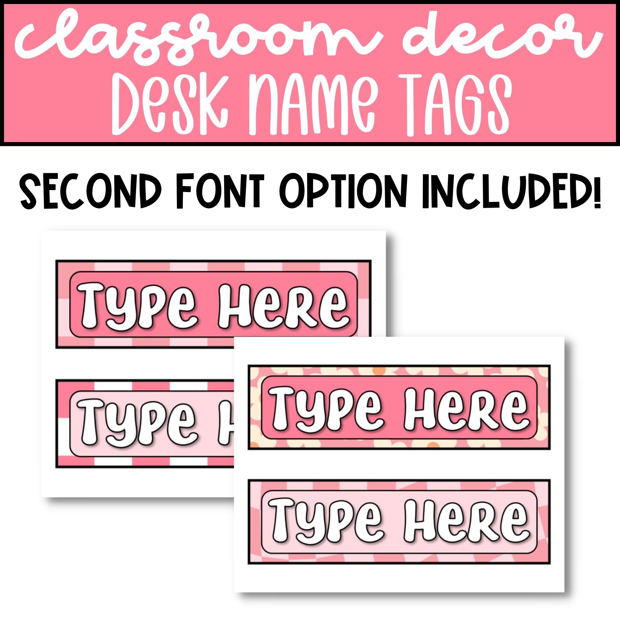 EDITABLE Desk Name Tags for Classroom, Retro Classroom Decor, Retro ...