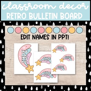 Back to School Retro Groovy Bulletin Board for DIY Classroom Decor ...