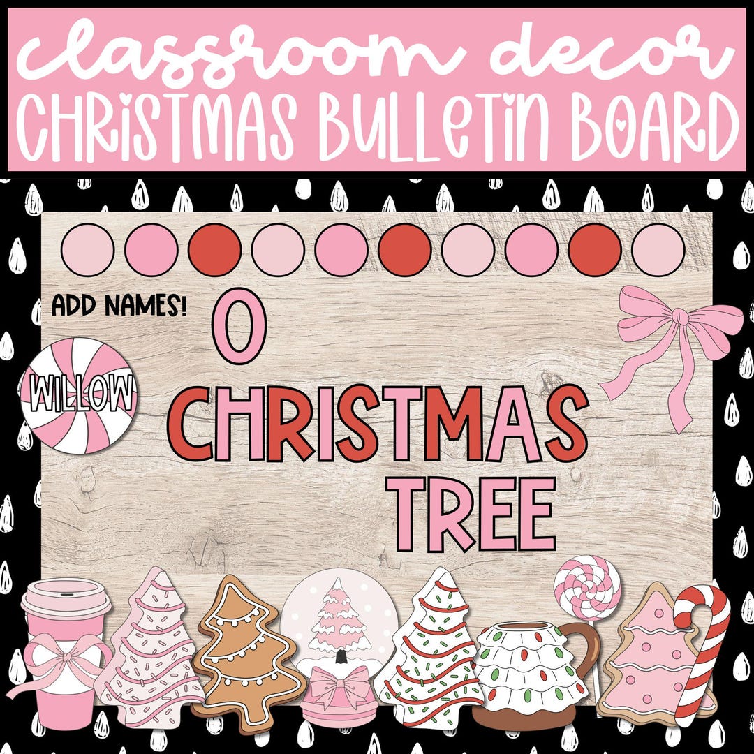Christmas Tree Cake Bulletin Board for Classroom, Winter Door Decor ...