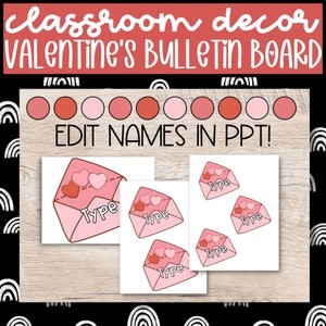 DIY Retro Valentine's Day Bulletin Board With Name Tags, Retro February ...