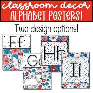 Alphabet Posters for Classroom, DIY Classroom Posters, Patriotic Themed ...
