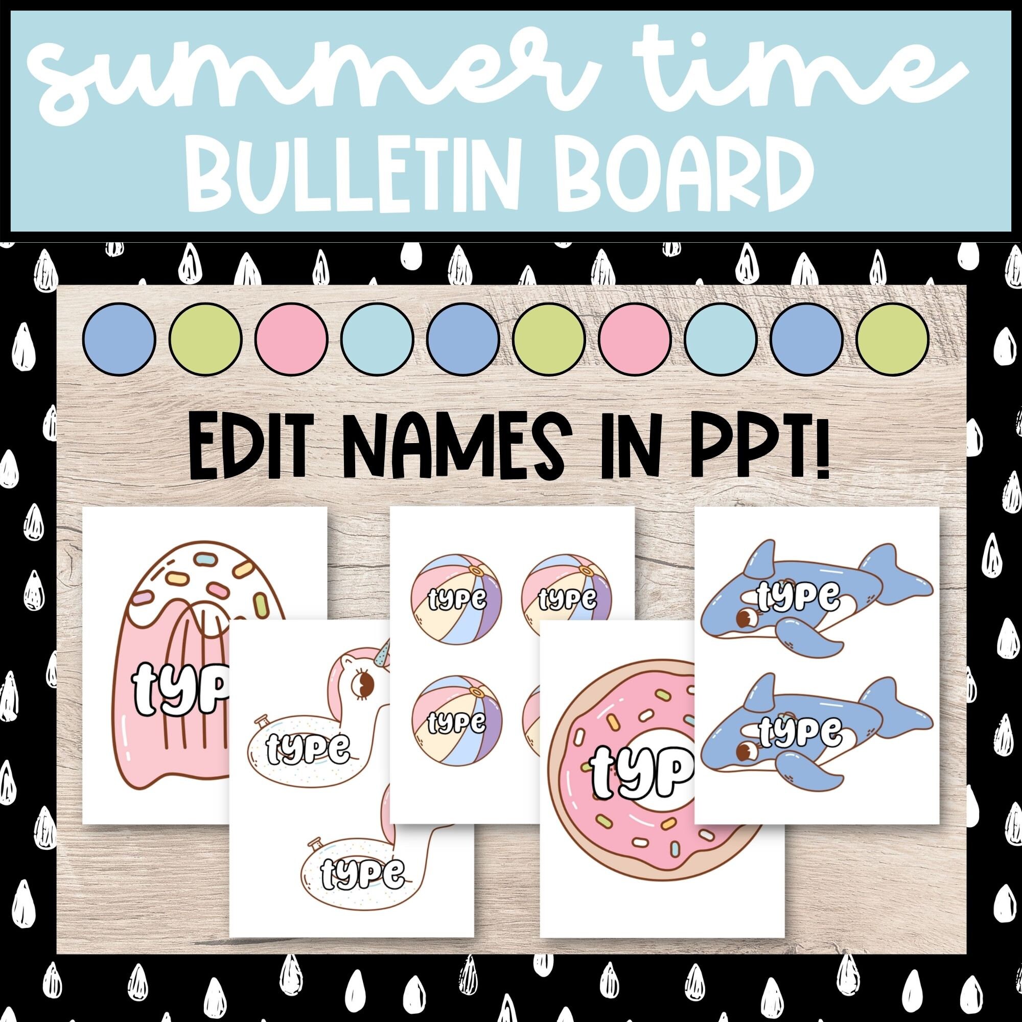 Retro Summer Vibes Bulletin Board Kit May and June Door Decor - Etsy