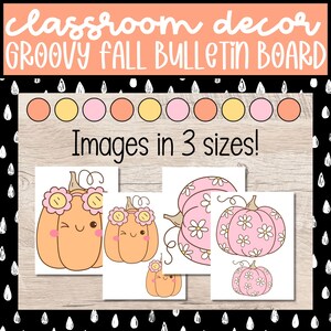 Fall Era Bulletin Board, Groovy September October Door Decor, Retro ...