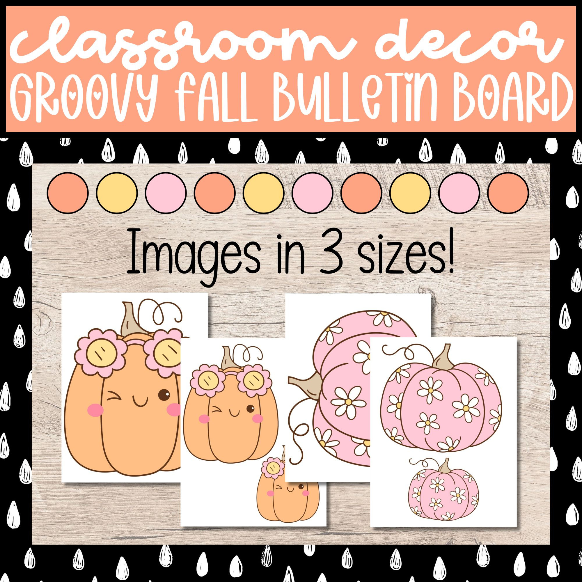 Fall Era Bulletin Board, Groovy September October Door Decor, Retro ...