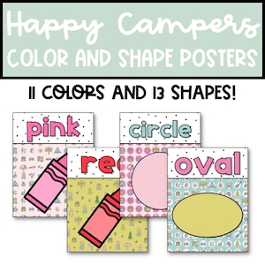 Color and Shape Posters for Classroom, DIY Classroom Decor, Camping ...