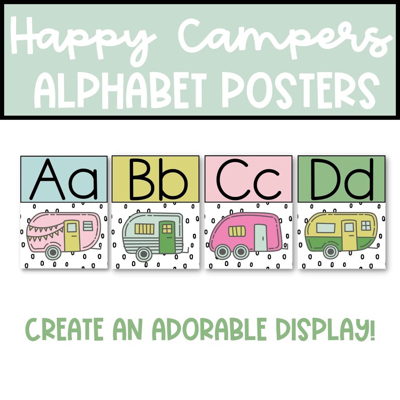 Camp Themed Alphabet Posters for Elementary Classroom Decor - Etsy