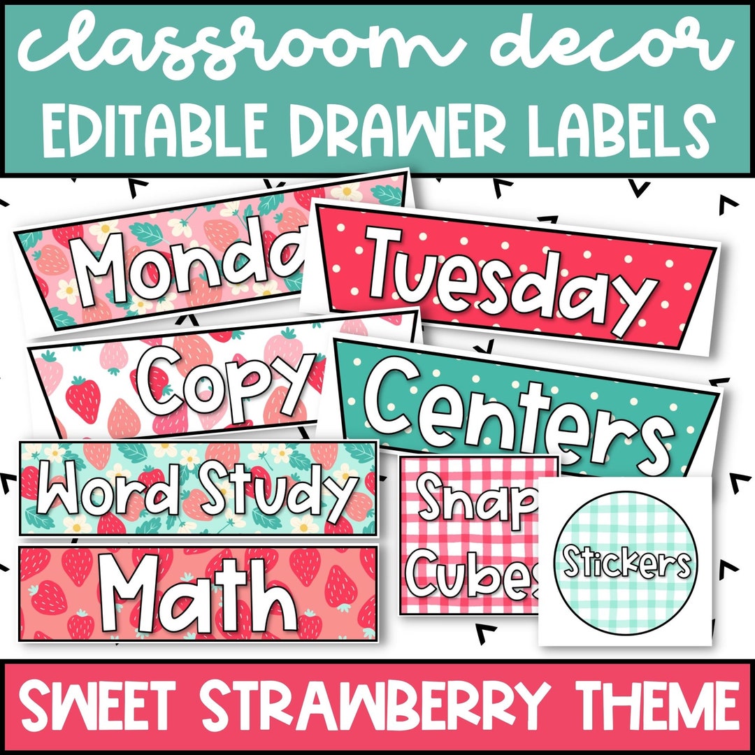 Editable Classroom Labels, 10 Drawer Cart Labels, DIY Classroom Decor ...