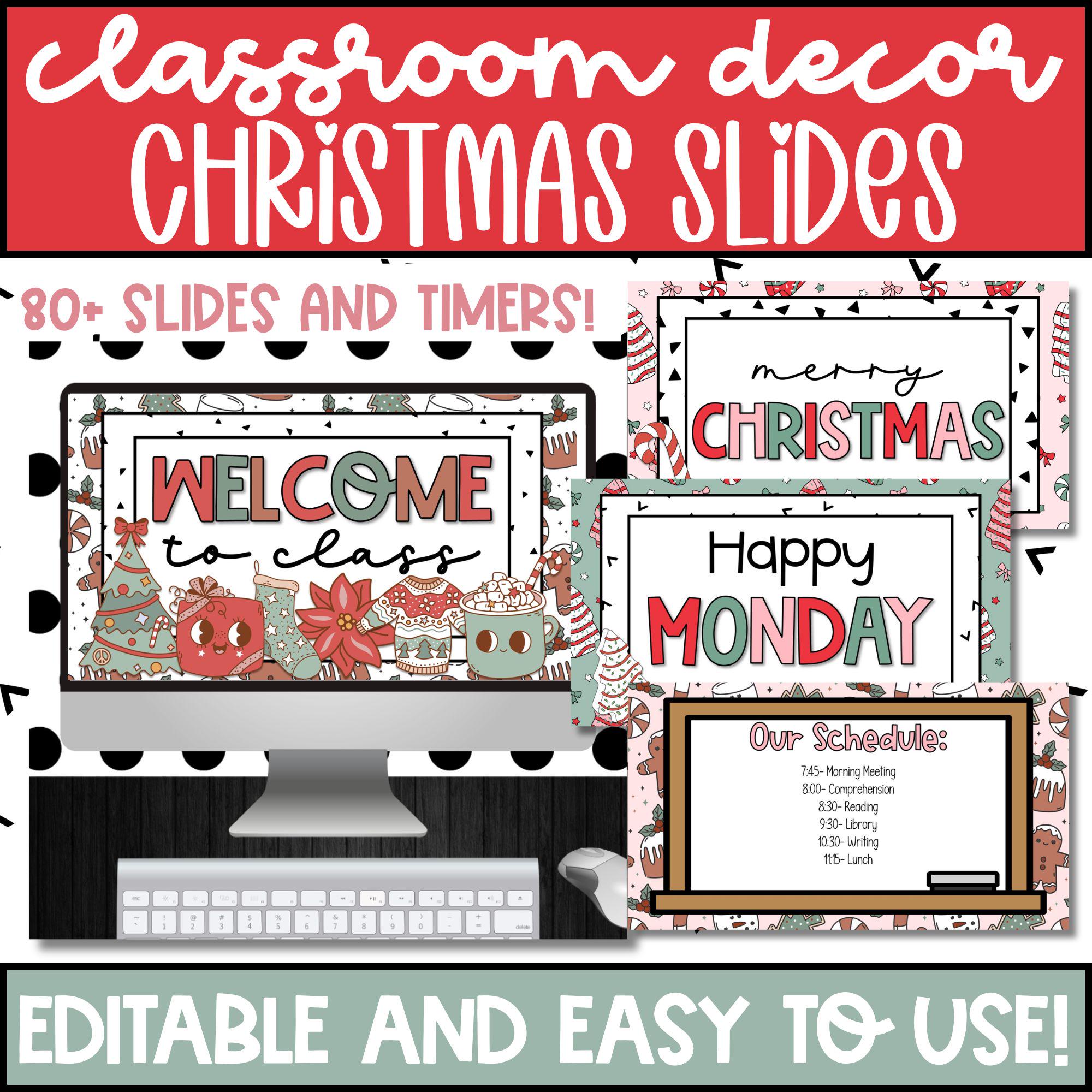Retro Christmas Daily Slides Templates for Google Slides and Powerpoint ...