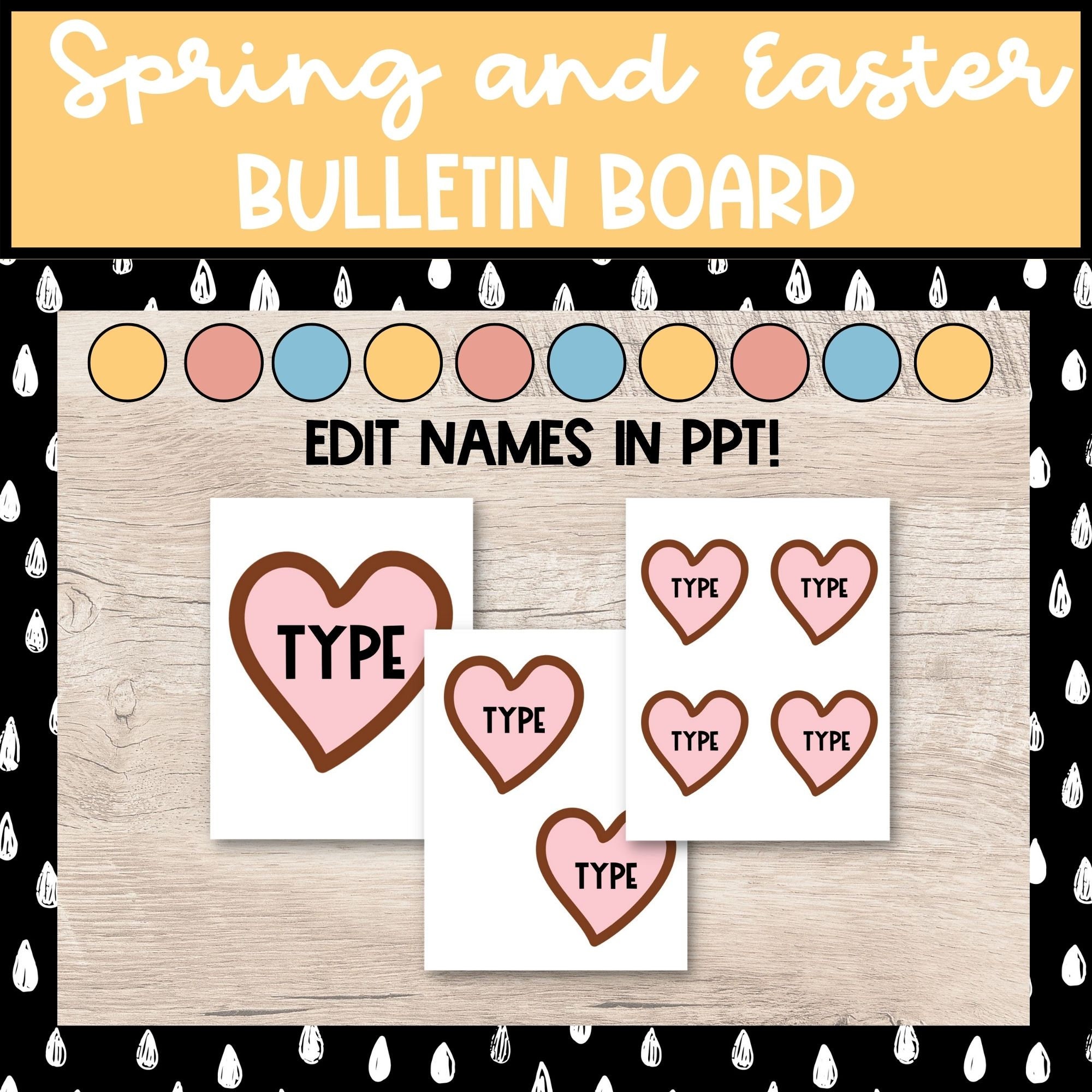 Retro Hoppy Spring Bulletin Board Kit, Easter Decor (digital Download ...