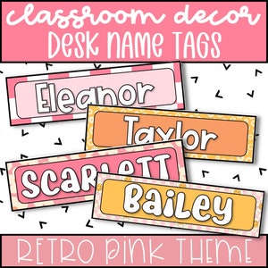 EDITABLE Desk Name Tags for Classroom, Retro Classroom Decor, Retro ...